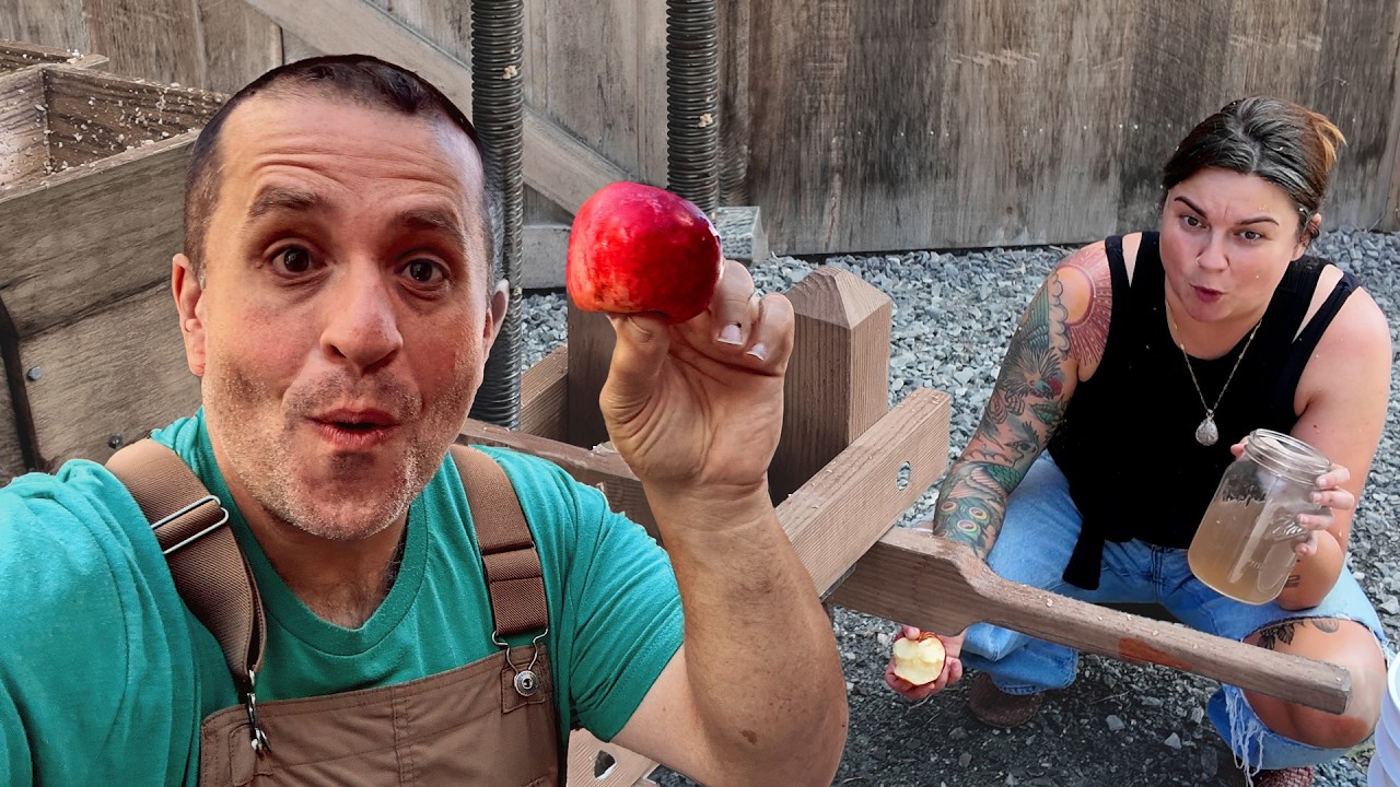 Making cider the old-fashioned way with local farm friend