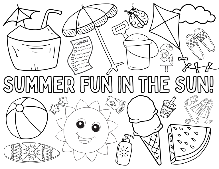 4 free printable summer activity placemats