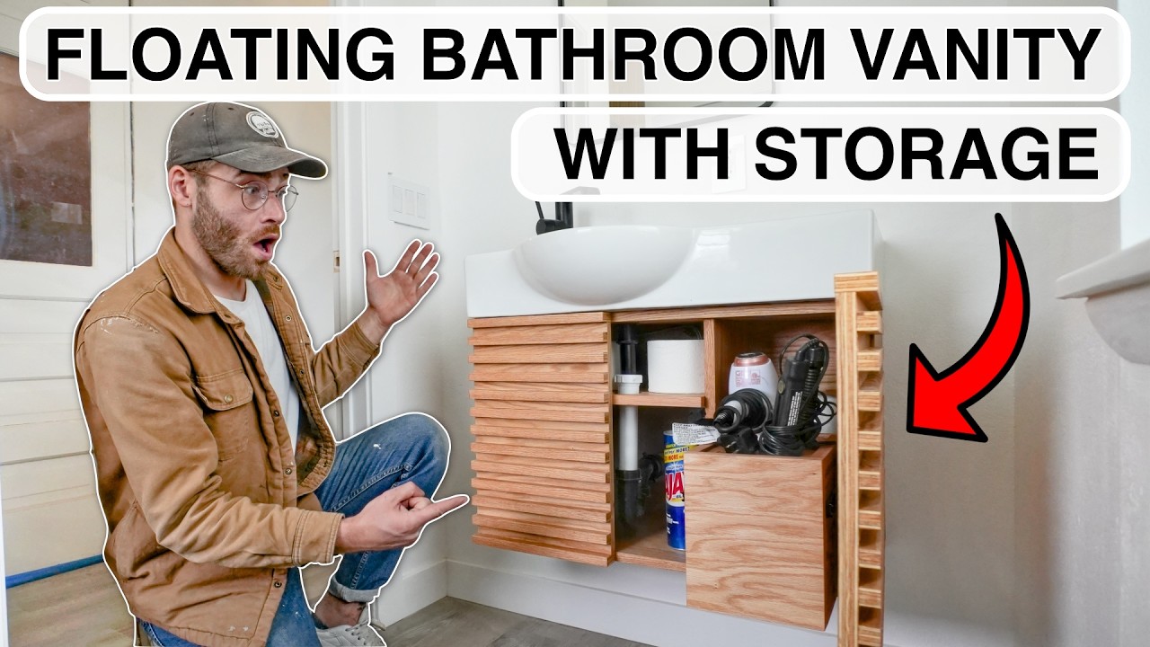 How I Built a Floating Vanity with Custom Storage for a Small Bathroom