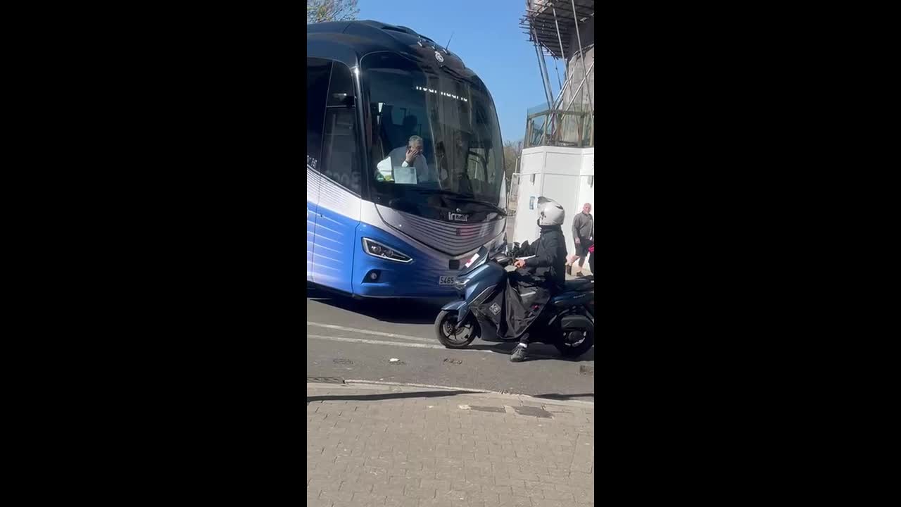 Arsenal Fan on Motorbike Sparks Tense Moment with Real Madrid Coach ...