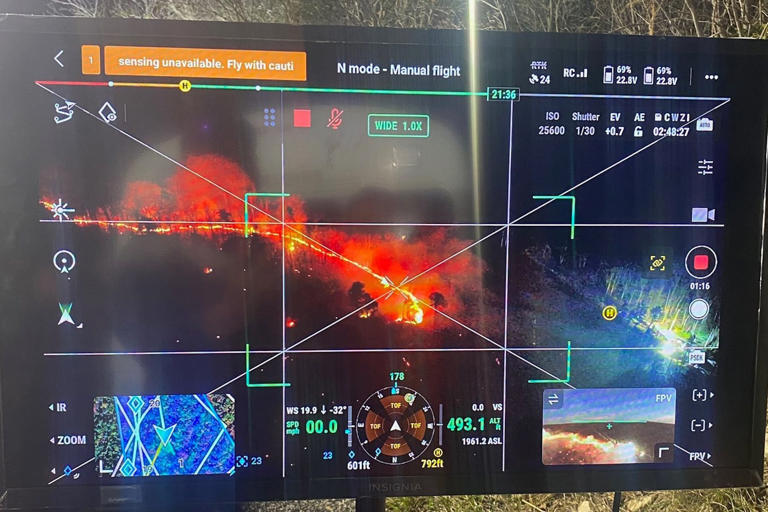 Over 1,000 acres burning Friday between two fires in Michaux State Forest
