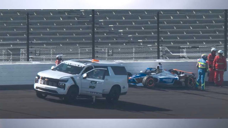 Larson's miscue leads to his first crash at Indianapolis and an early ...