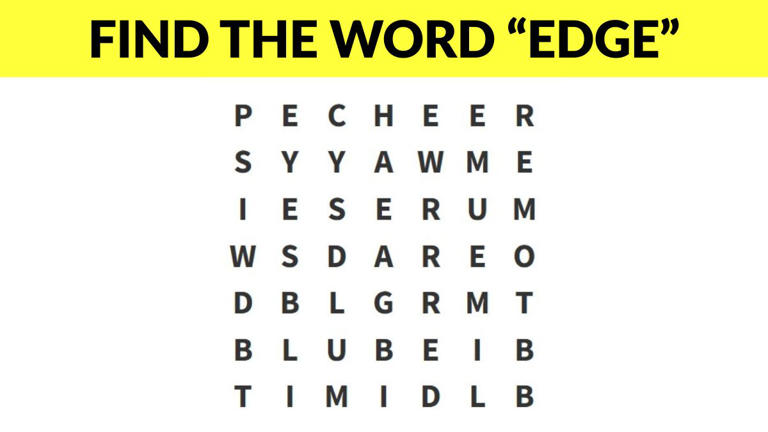 Word Puzzle: Find the word “EDGE” in 6 seconds!