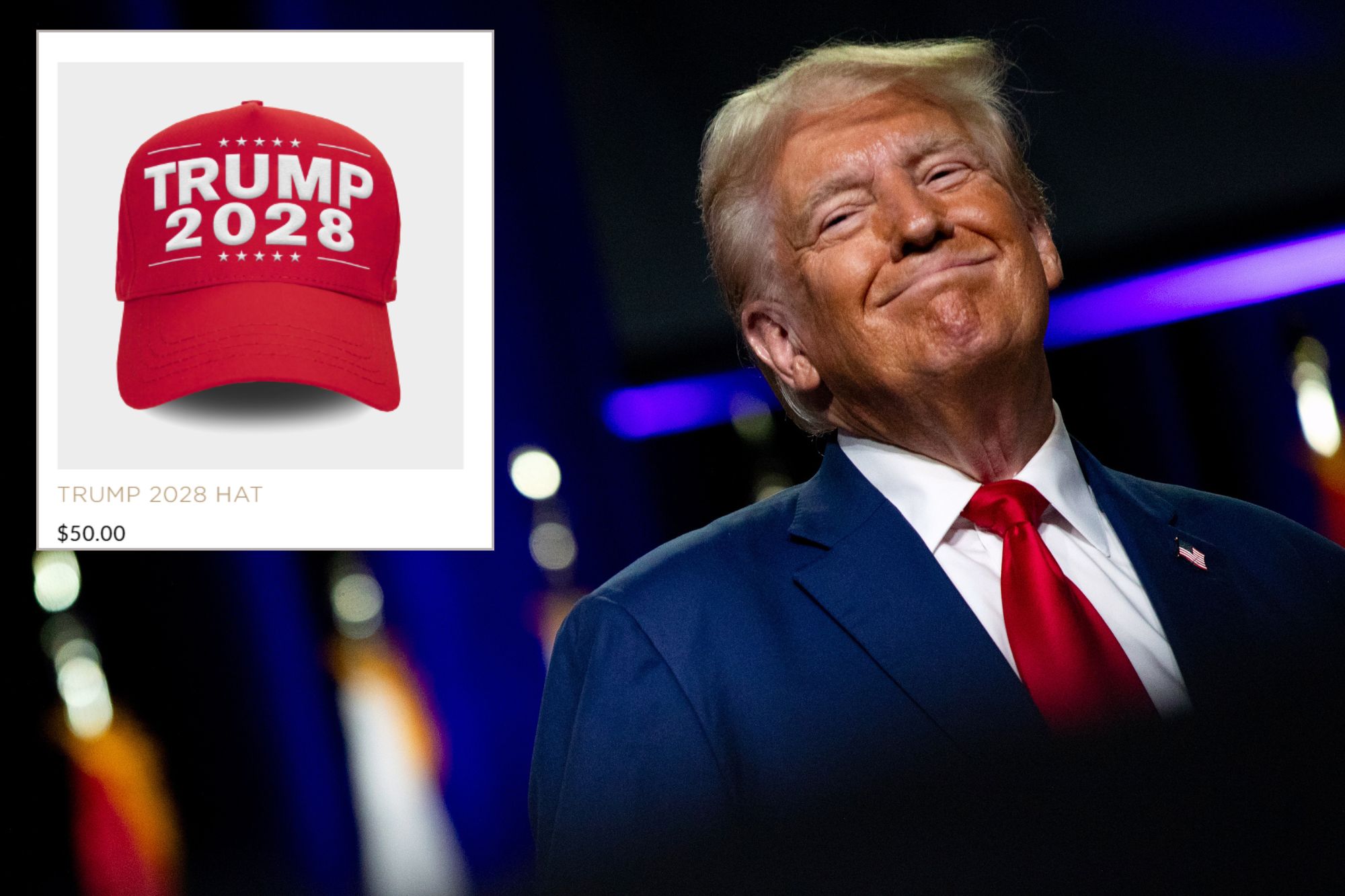 Trump Unveiling 2028 Campaign Hats Sends Users in a Spiral: 'Soft ...