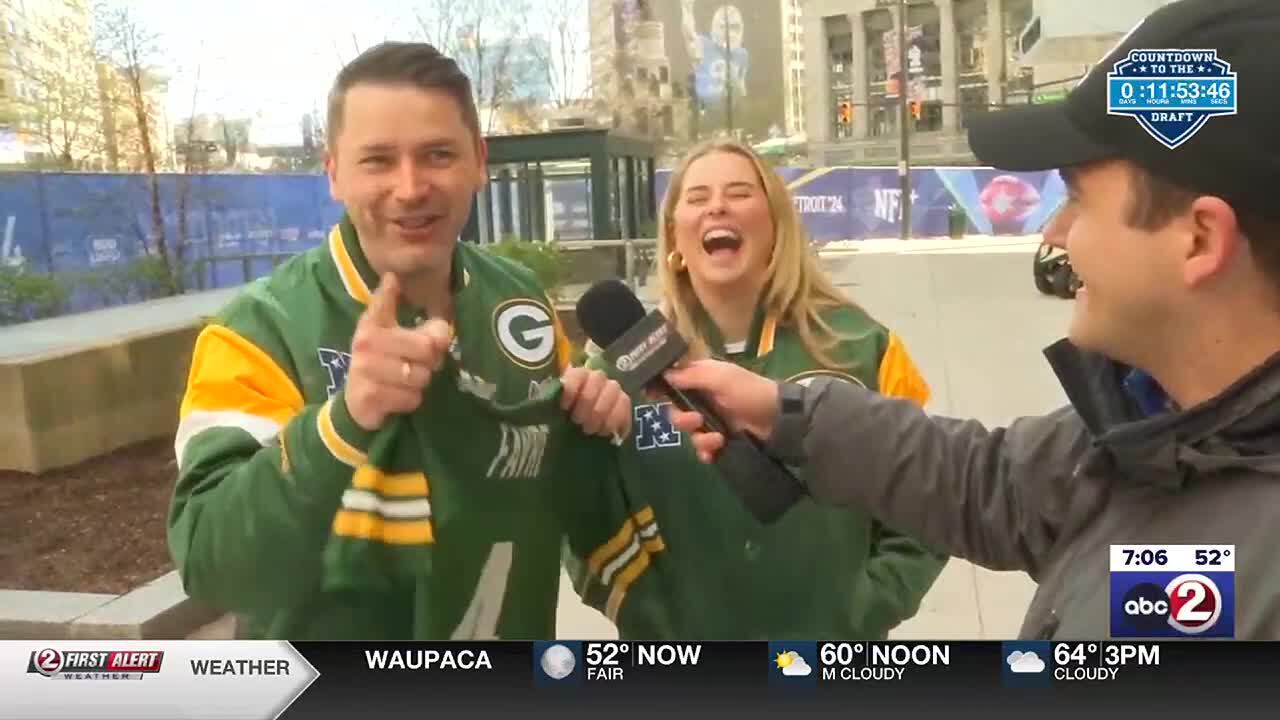International Packers fans celebrate the NFL Draft coming to Green Bay