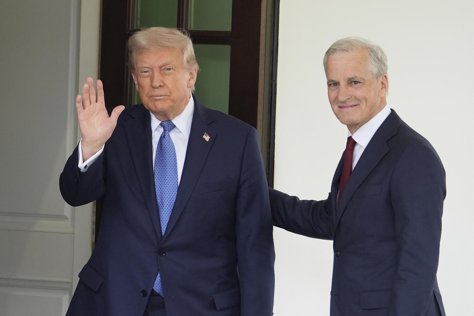 Trump welcomes Norway's prime minister to the White House for talks on ...