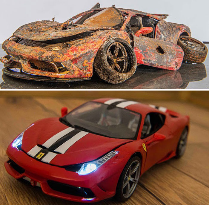 Artist Fully Restores Rusty And Abandoned Car Models, And Here Are His ...