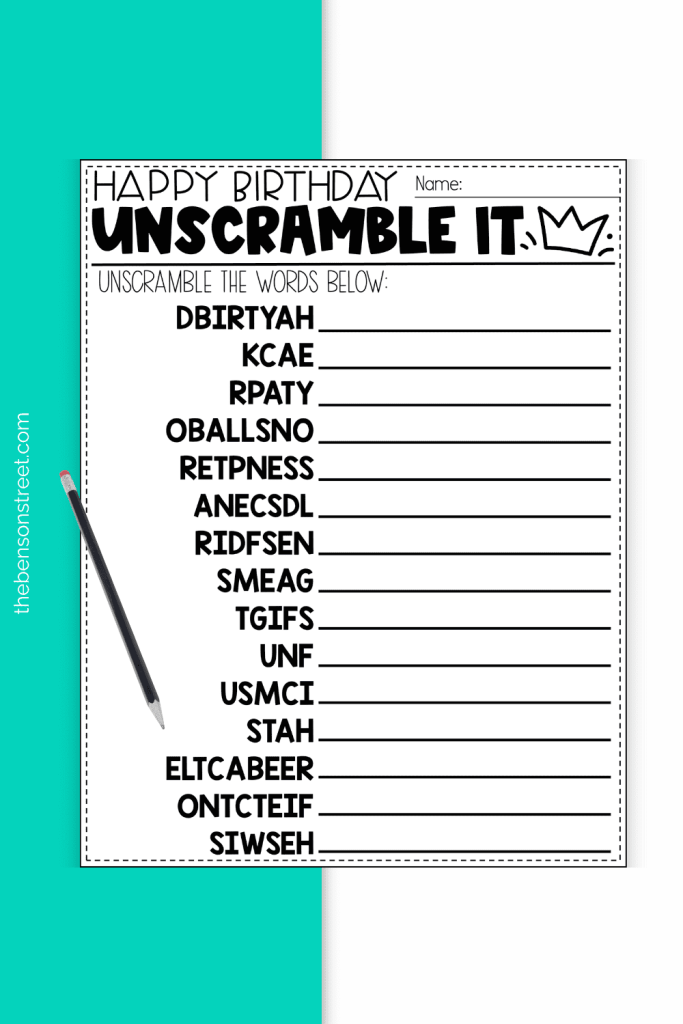 Free Printable Birthday Activity Pages Pack