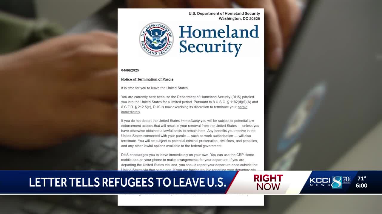 Afghan refugees in Iowa fear deportation after receiving DHS letters