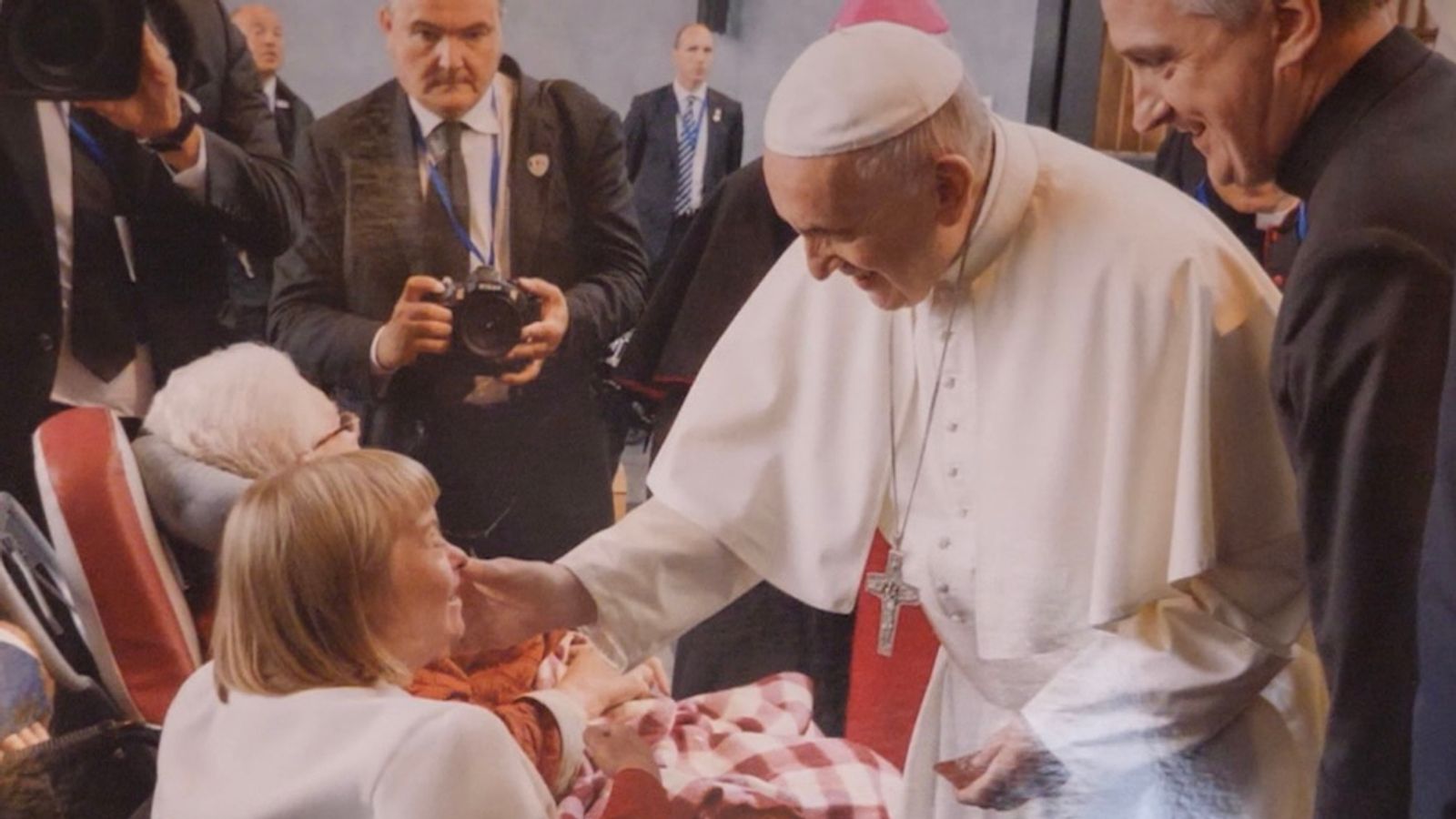 The Irish woman who broke protocol when she welcomed the Pope with an ...