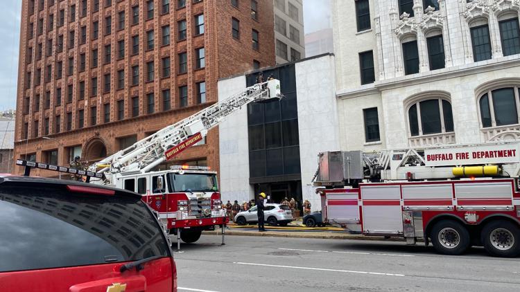 Firefighters respond to a 4-alarm fire in Downtown Buffalo