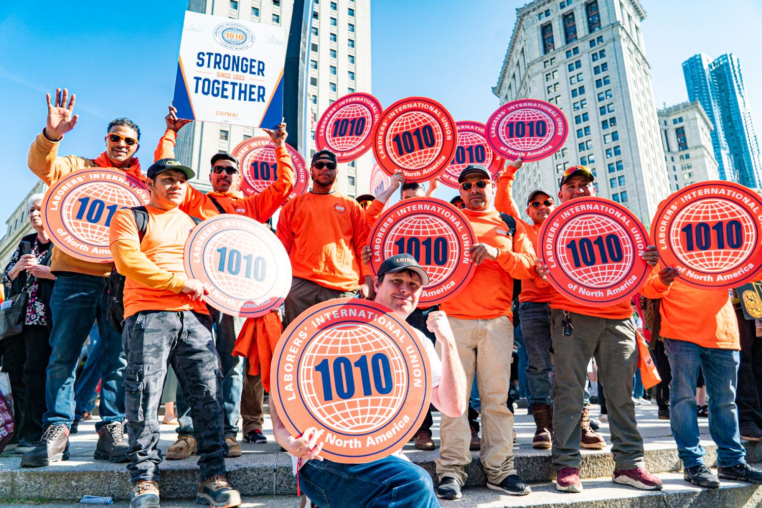 May Day 2025 Protest in Downtown Manhattan's Foley Square