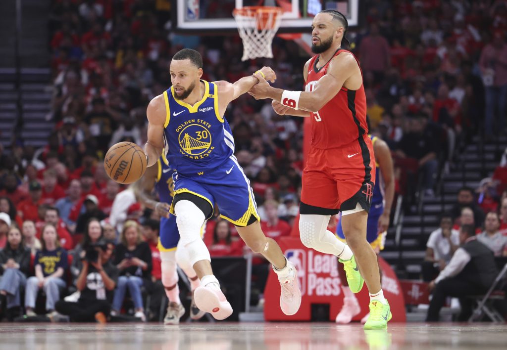 Warriors announcers think Rockets trying to injure Steph Curry