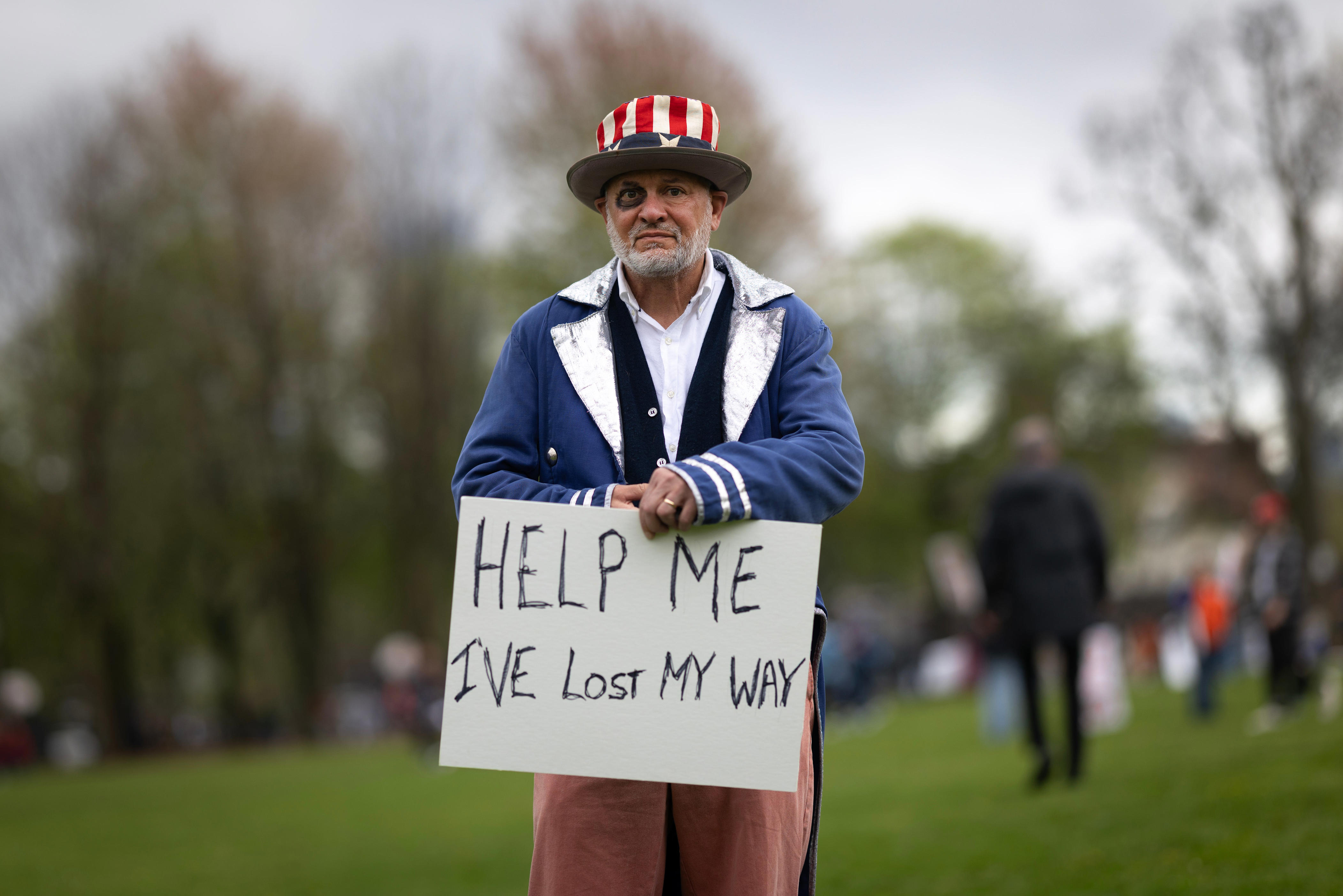 May Day protest signs offer sharp criticism of Trump presidency