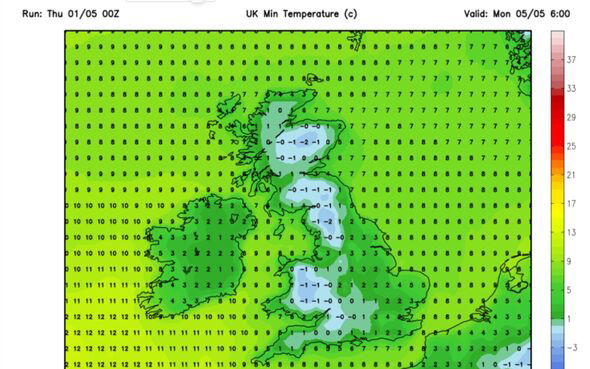 UK weather maps show exact date -2C freeze will hit Britain after 30C ...