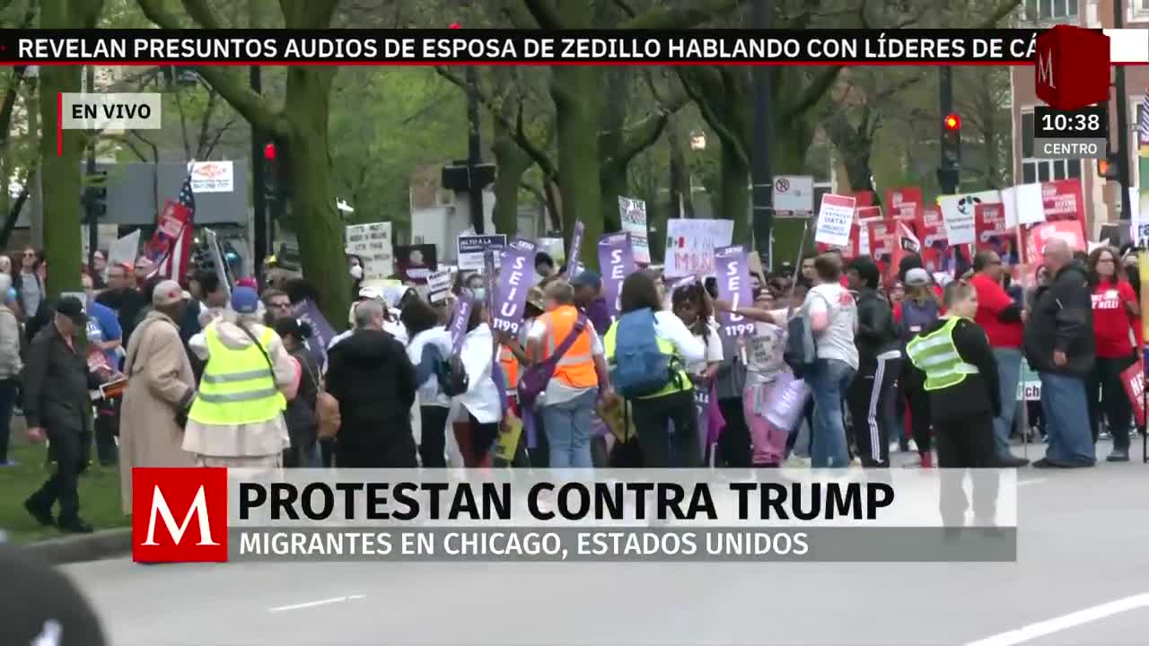 Miles de migrantes en Chicago protestan contra el gobierno de Trump