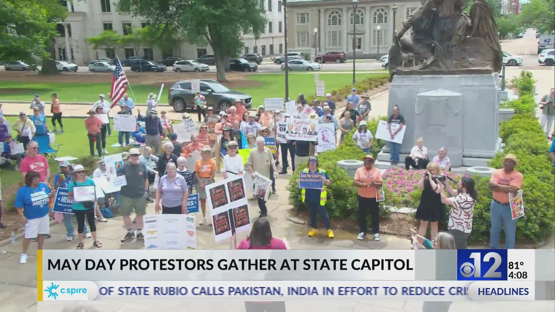May Day protestors gather at Mississippi State Capitol