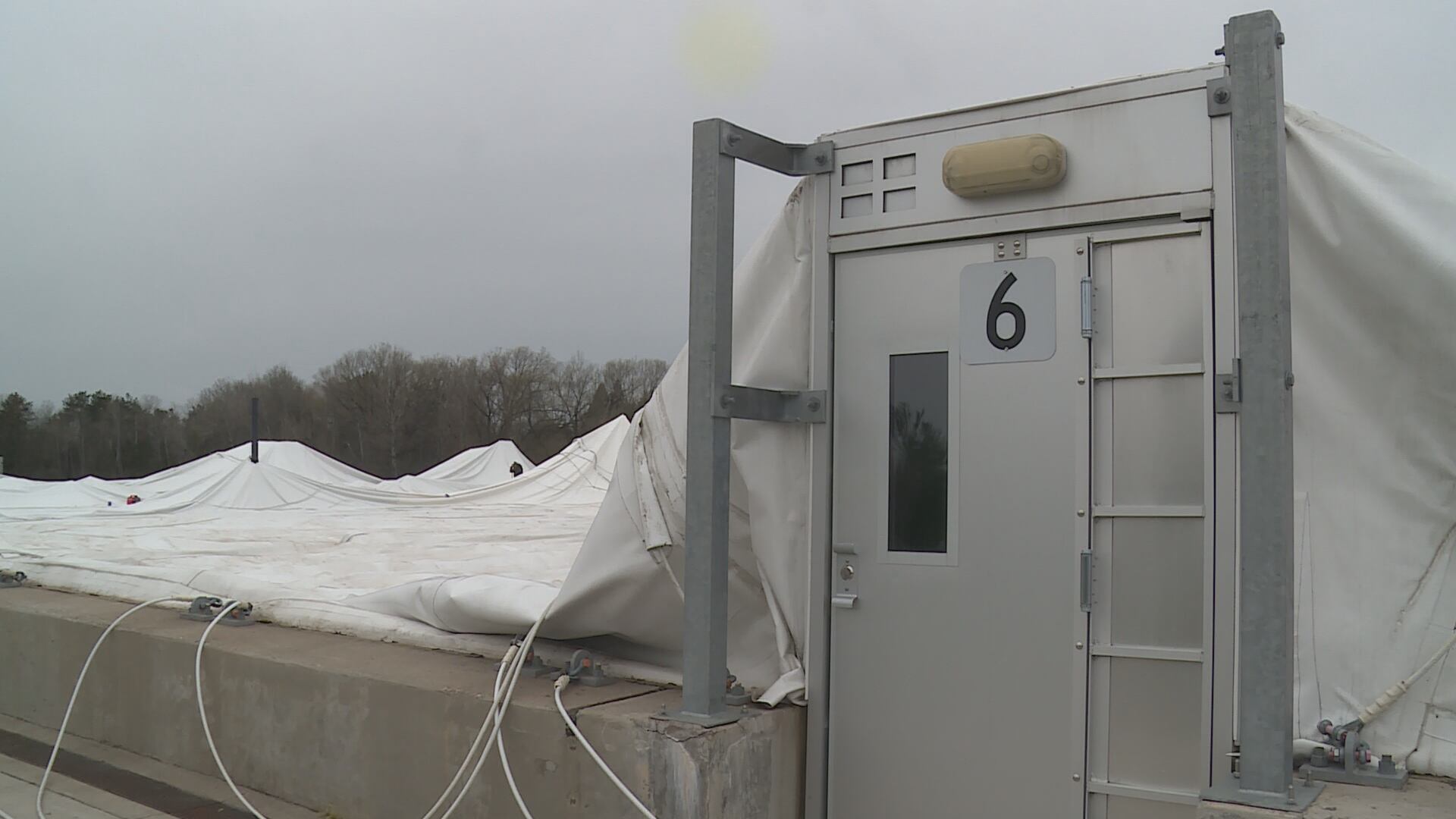Hodag Dome could be used soon after re-inflation, ongoing repairs