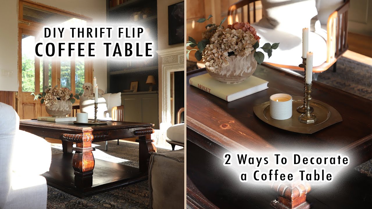 Thrifted coffee table flip offers two stylish decorating approaches