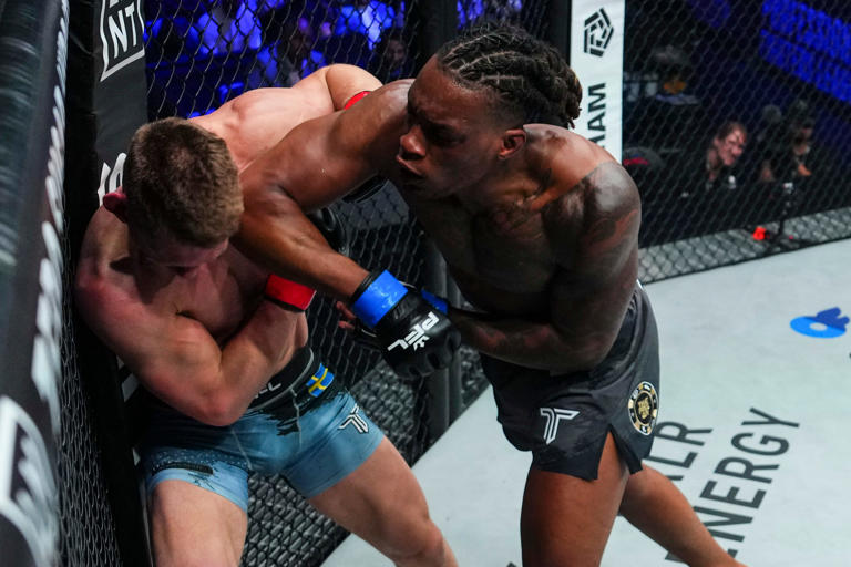 2025 PFL 4 video: Simeon Powell's dazzling muay Thai combination scores TKO