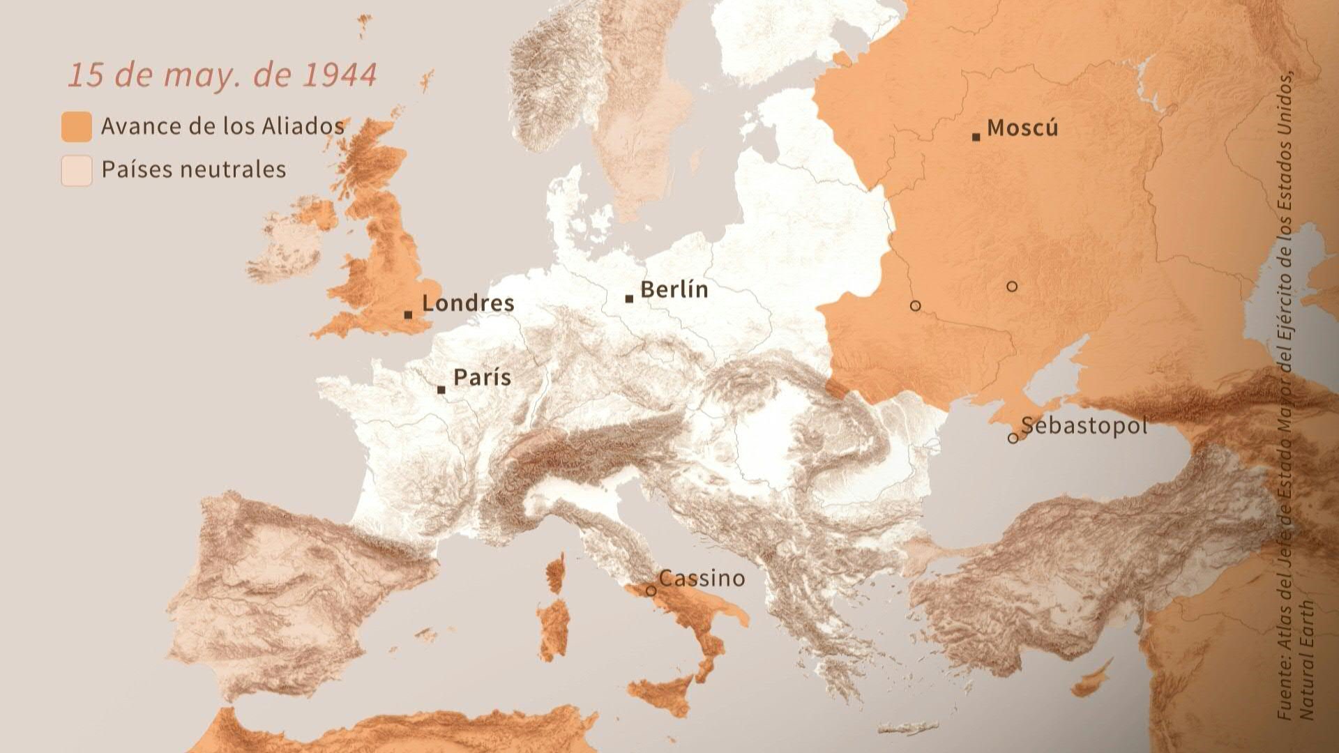 MAPA ANIMADO: el avance de los aliados en Europa hasta el final de la ...