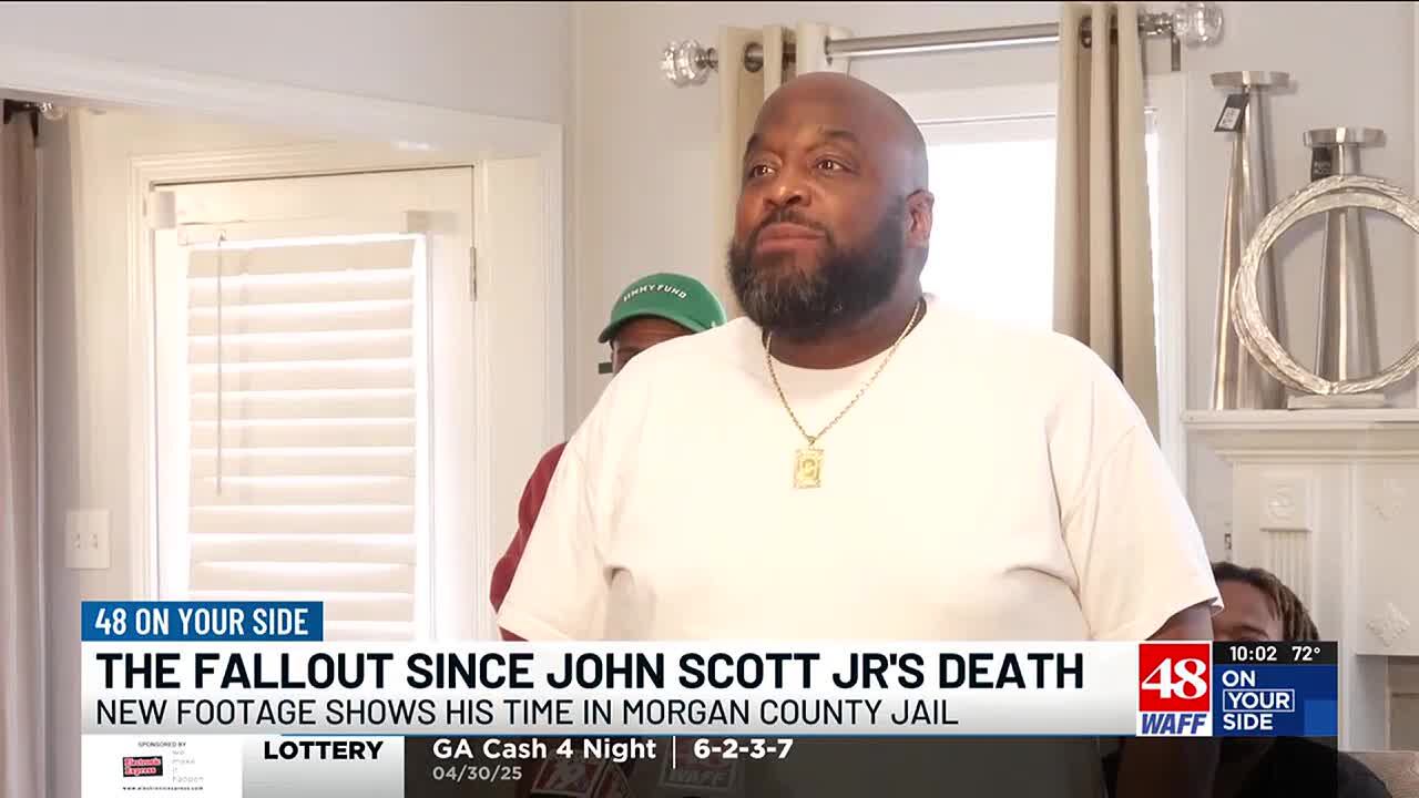 Decatur protestors speak out on jail surveillance footage of John Scott Jr.