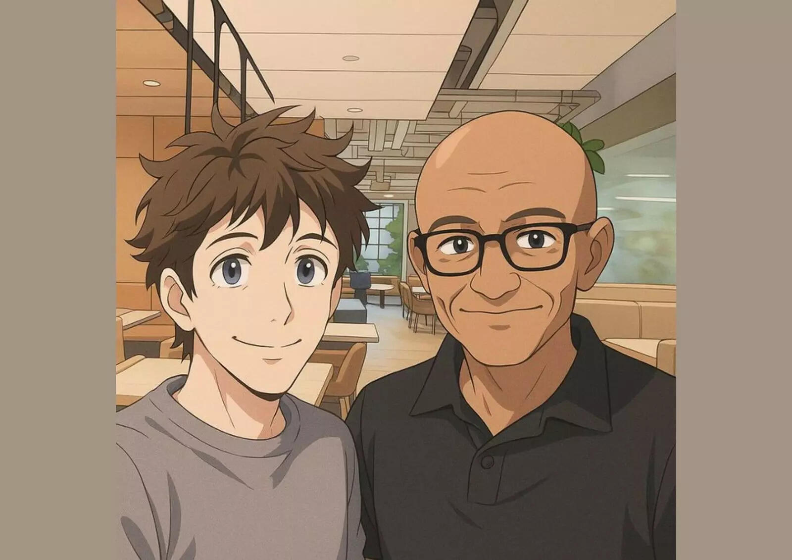 Sam Altman and Satya Nadella show unity Ghibli-style, even as Microsoft ...