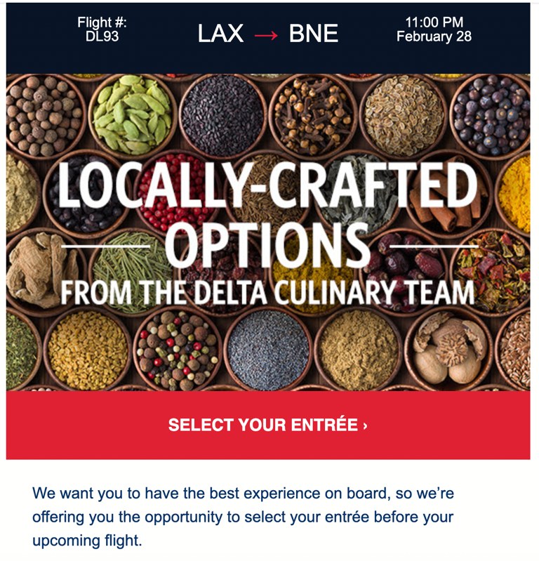 You can now preselect your meals on long-haul Delta Air Lines Comfort+ ...