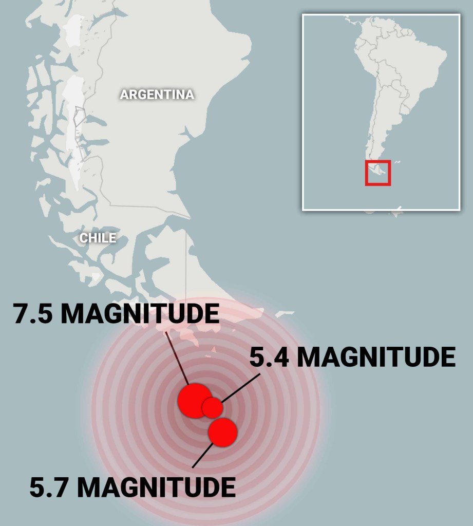 Huge 7.5-magnitude earthquake off coast of Argentina sparks a tsunami alert