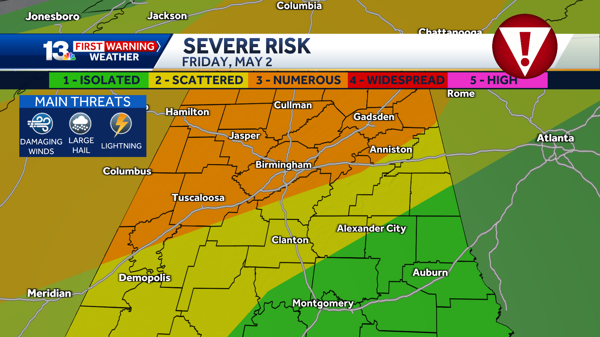 First Warning Alert Day: Tracking thunderstorms, heavy rain and lightning