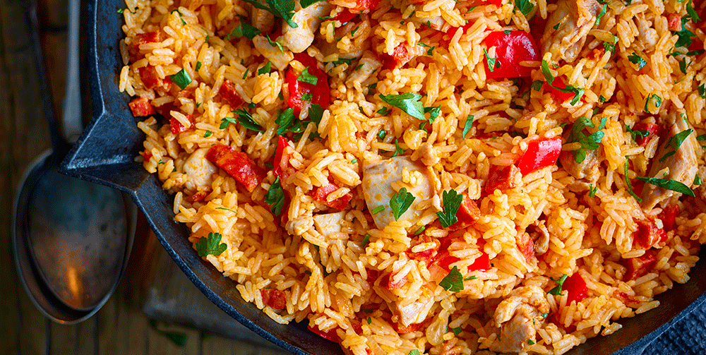 One-pan chicken and chorizo rice recipe