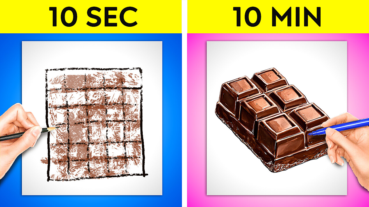 Drawing challenge || Easy Painting Hacks and Drawing Challenges