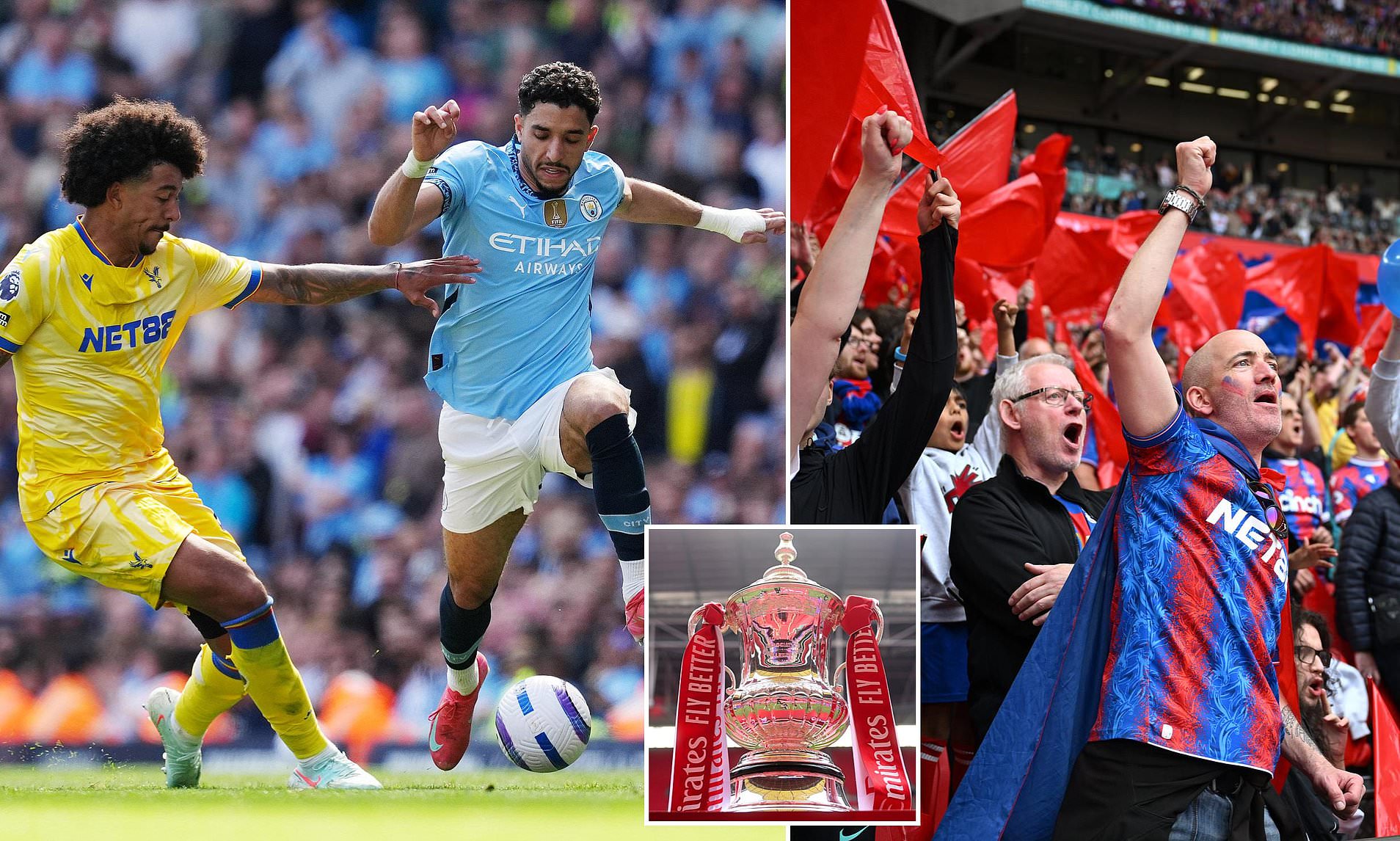 Man City and Crystal Palace fans fume over 'crazy' FA Cup final kick ...