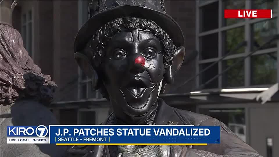 VIDEO: JP Patches statue vandalized