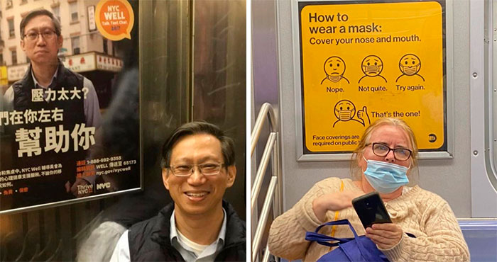 29 Of The Funniest Photos Of People Sitting Under Subway Signs That ...