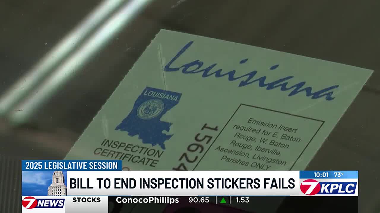 Louisiana lawmakers vote down bid to end state inspection stickers