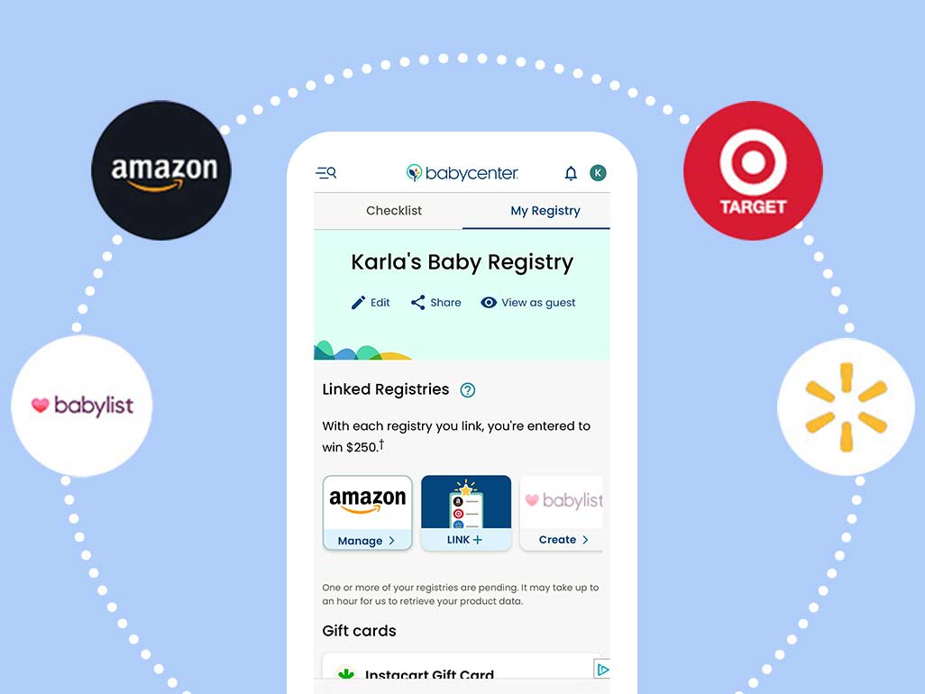 How to link your baby registries to Registry Builder