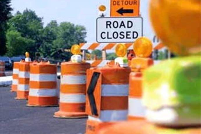 Road closing in Normal for pavement patching