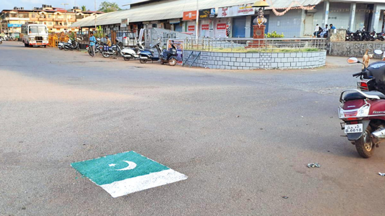 Pakistan flags painted on roads spark tension in Goa