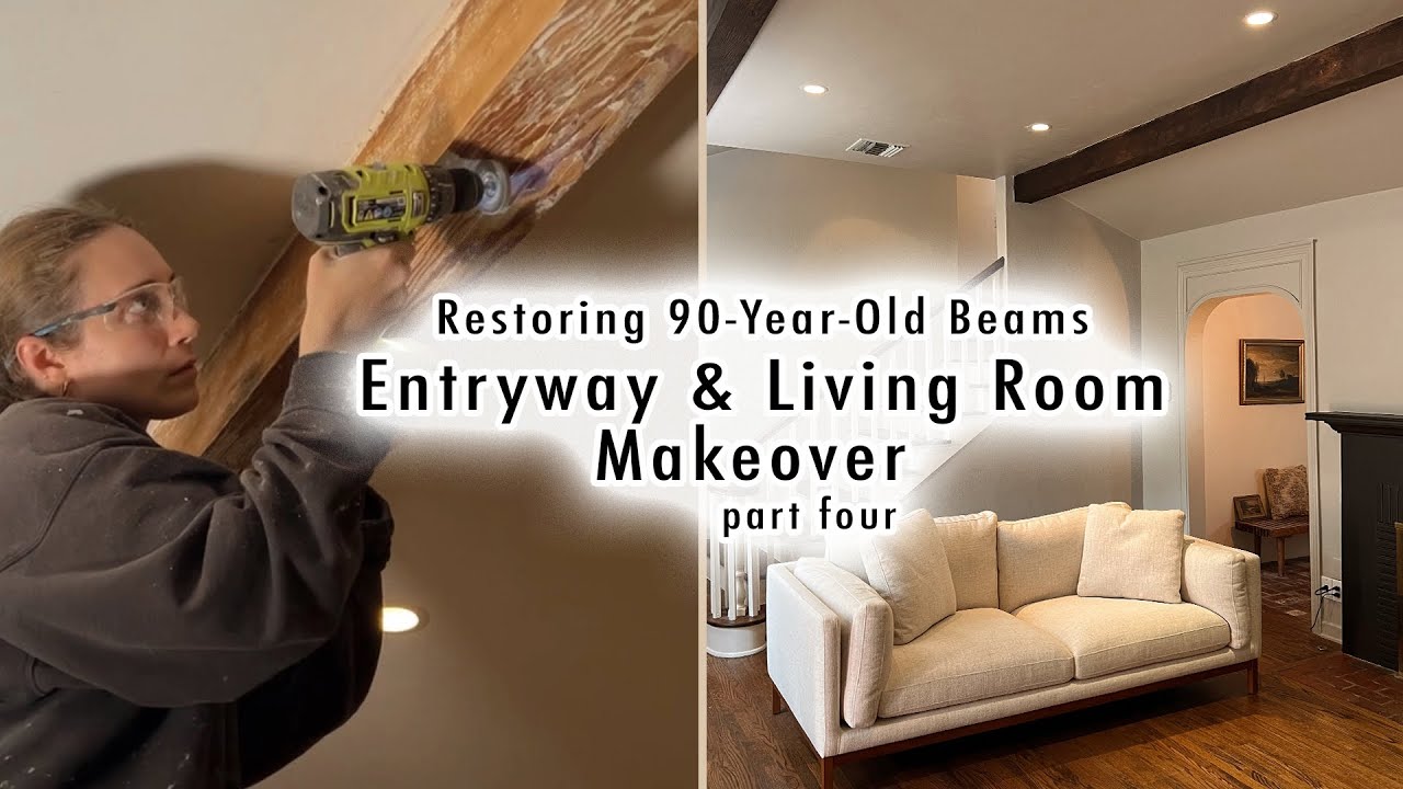 Restoring Beams and Fireplaces: DIY Living Room Ideas