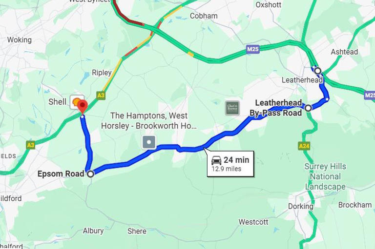 Major Surrey M25 and A3 closures continue in May with contraflow system ...