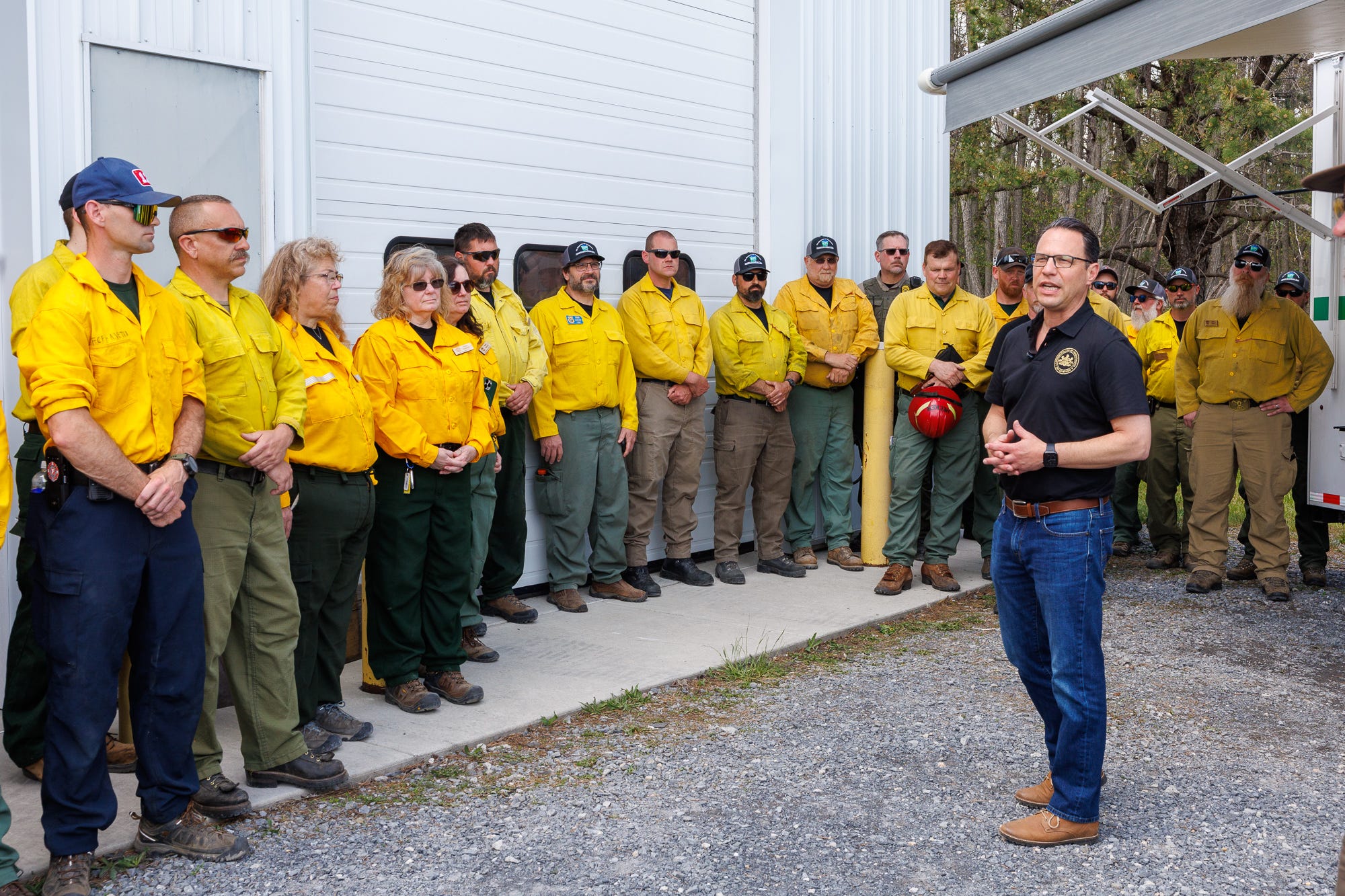 As fires become contained, Gov. Shapiro visits firefighters who battled ...