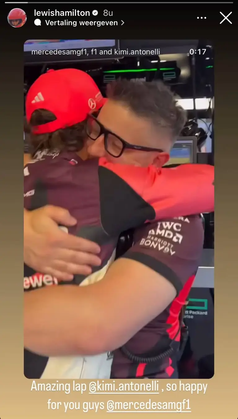 Hamilton congratulates his successor at Mercedes on pole: 'Amazing lap!'