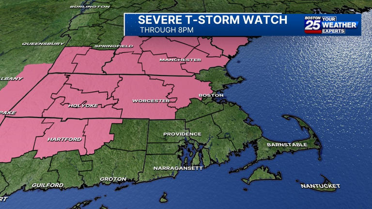 Severe thunderstorm watch issued in parts of Massachusetts