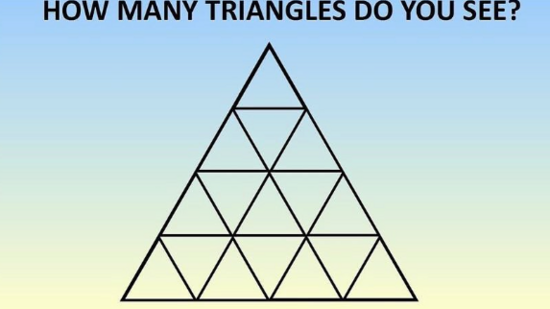 You're a true brain teaser champ if you manage to count every triangle ...