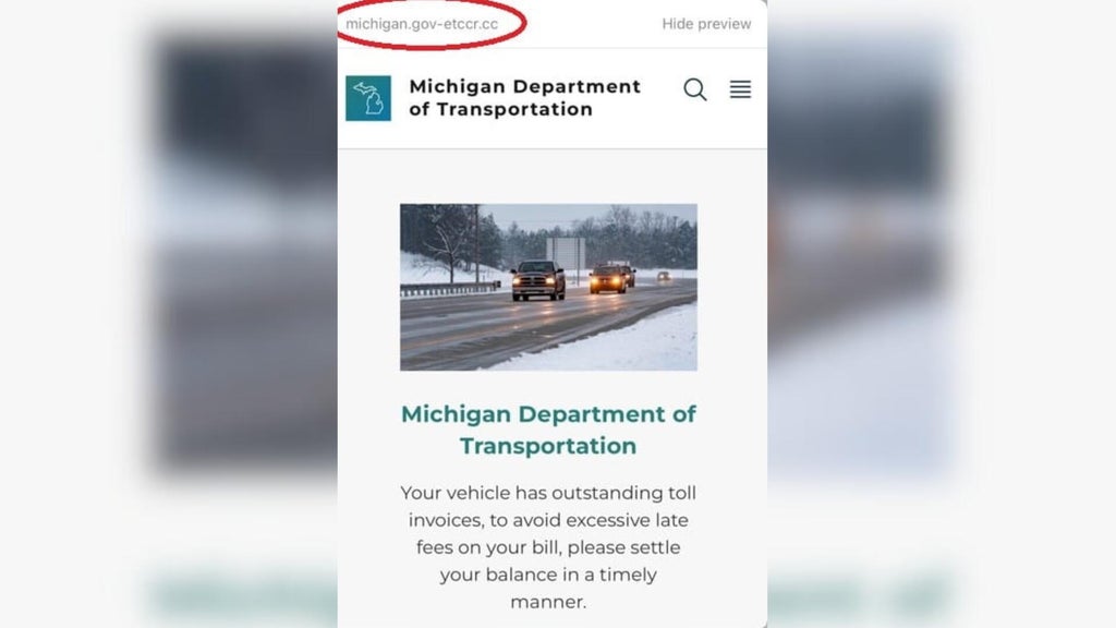 Unpaid toll scam mimicking Michigan government website, officials warn
