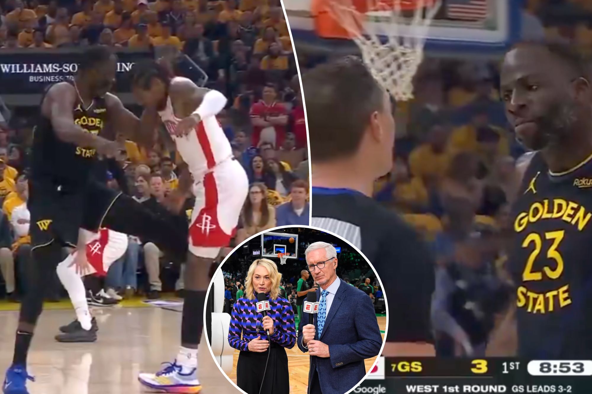 Draymond Green ripped by Mike Breen, Doris Burke after flagrant foul in ...