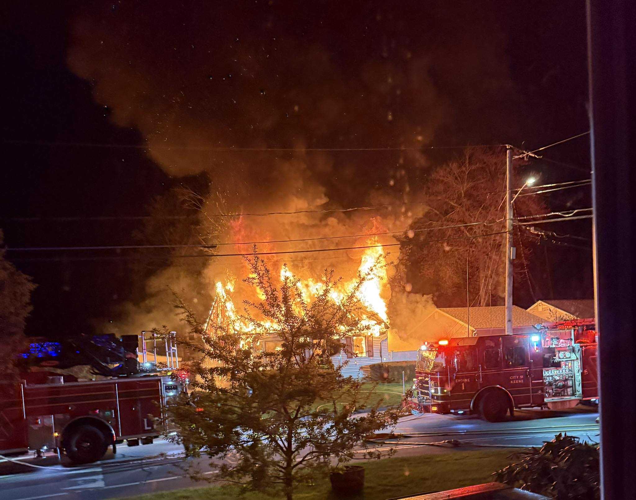 Firefighters battle house fire in Keene early Friday morning