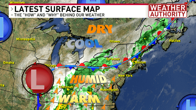 Cloudy, cool and wet weather continues through Sunday then warming up ...