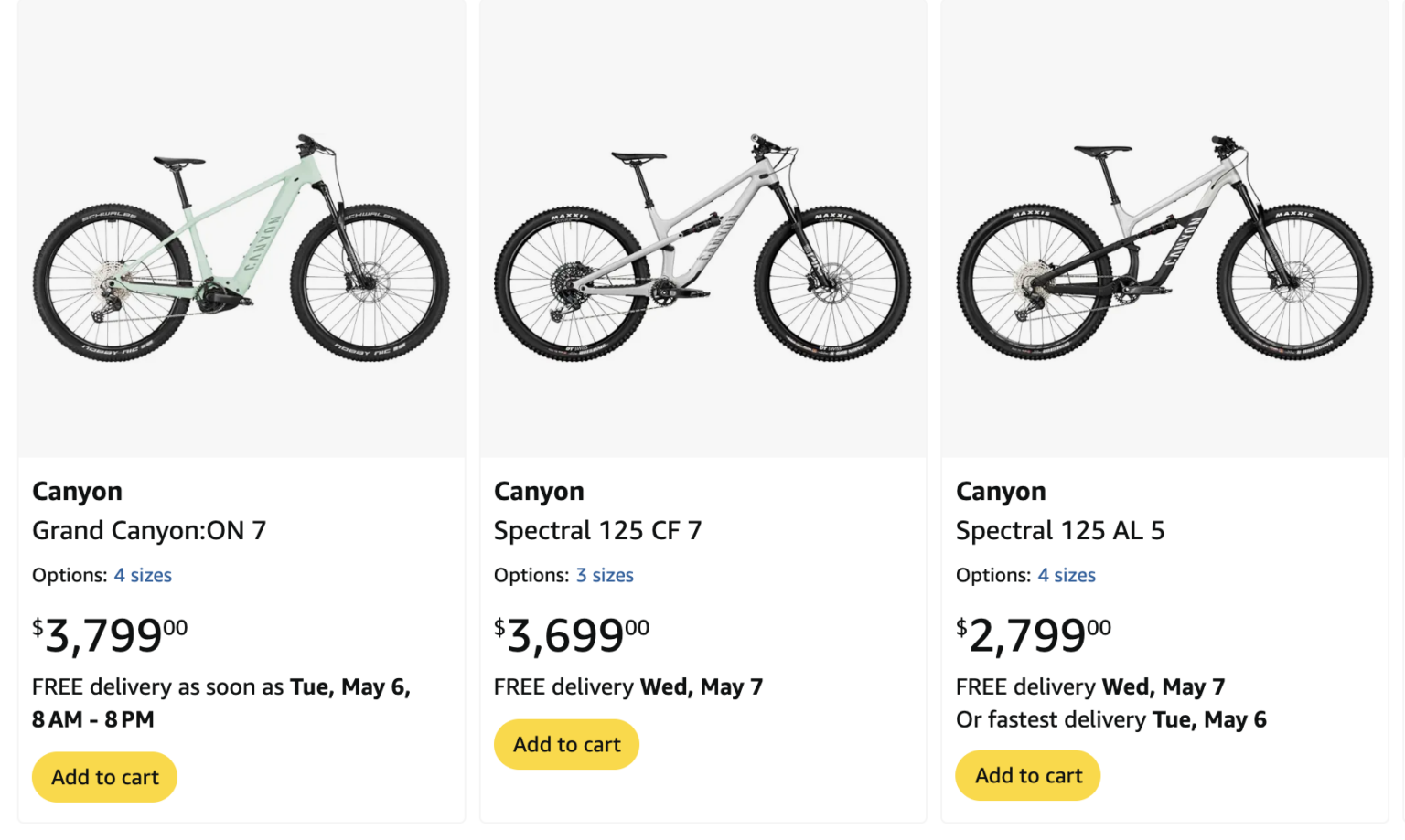 Canyon Now Shipping Bikes via Amazon Prime – Updated!